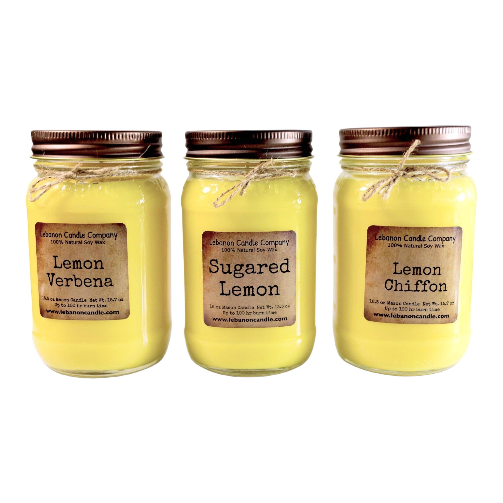 Lemon Lover Candle Set | Sugared Lemon, Lemon Verbena & Lemon Chiffon ...